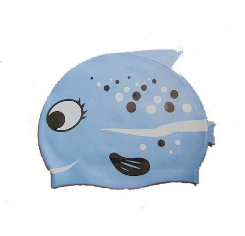 Blue dot Kid swimming pool fish swim silicon fabric cap/bathing cap