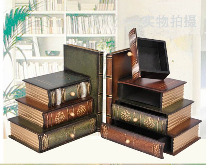 Wooden Stack Book Ends Gift/Decor Storage box/jewelry box
