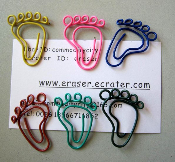 Lot of 96pcs Paper Clip FOOT Shaped/bookmark