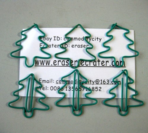 Lot of 96pcs Paper Clip Christmas Tree Shaped