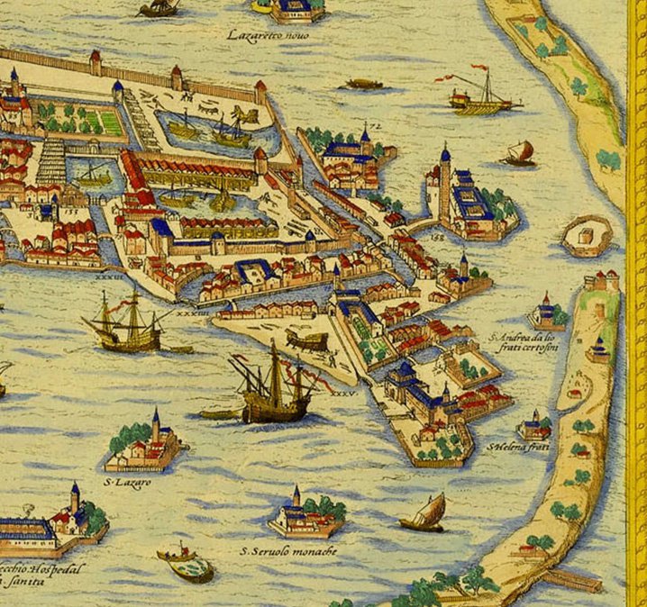 Antique Venice World Map Cotton Canvos Map Retro Map 90 x 50cm