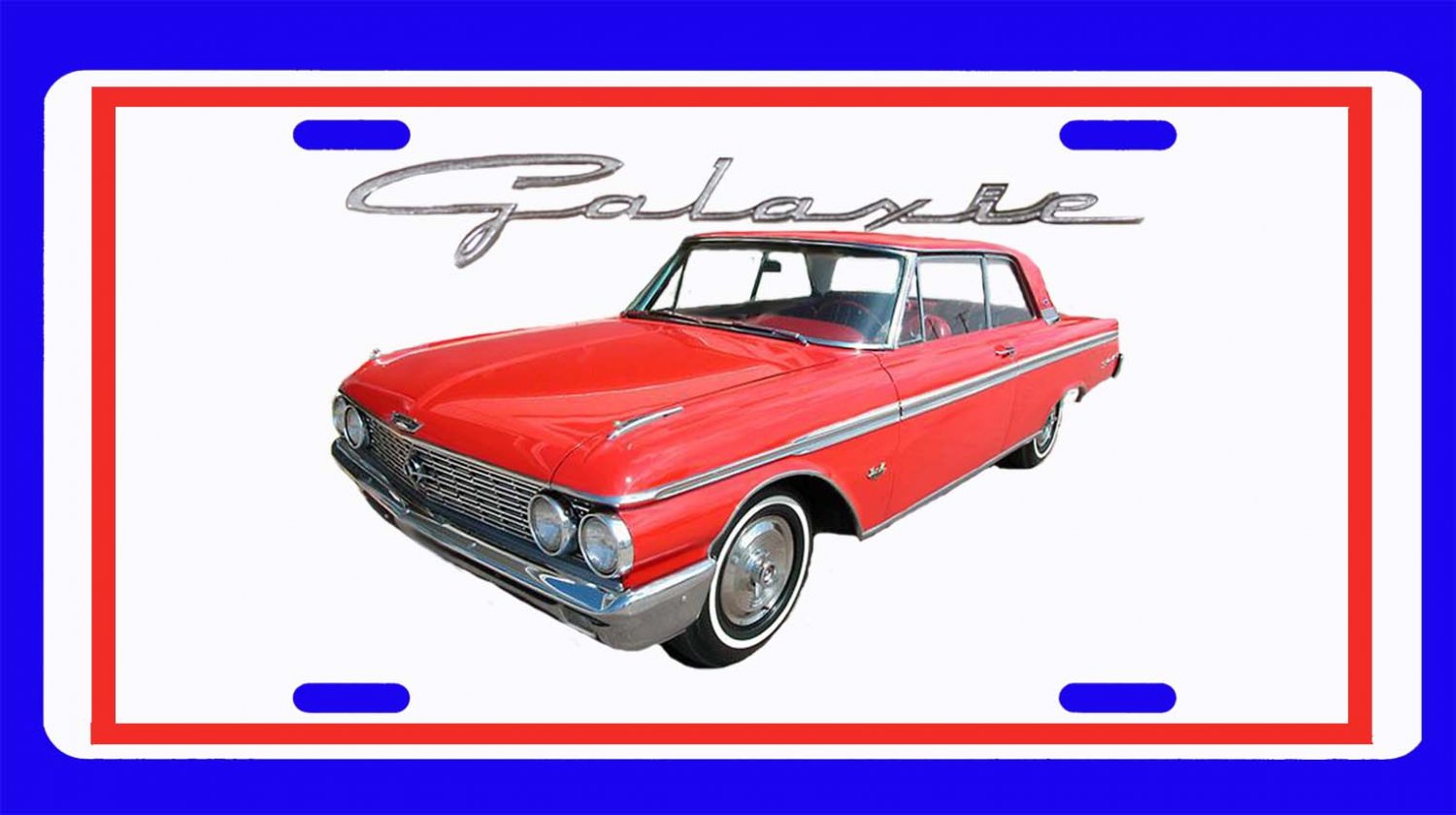 NEW 1962 Red Ford Galaxy License Plate FREE SHIPPING!