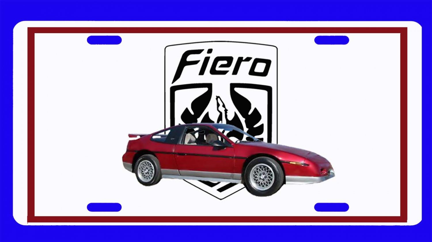 NEW 1987 Red Pontiac Fiero GT w/ Fiero Logo License Plate FREE SHIPPING!