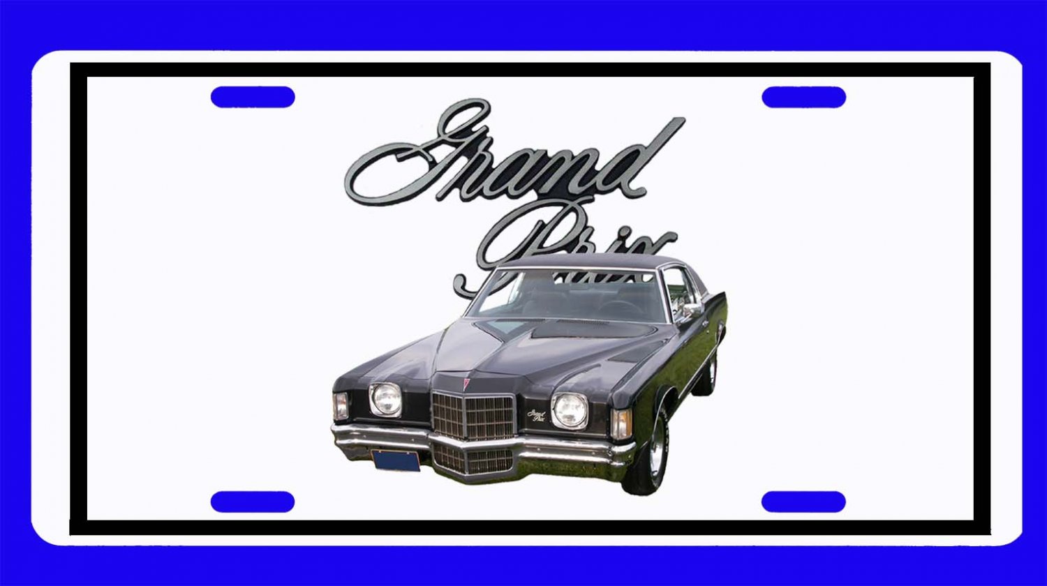NEW Black 1972 Pontiac Grand Prix License Plate FREE SHIPPING!
