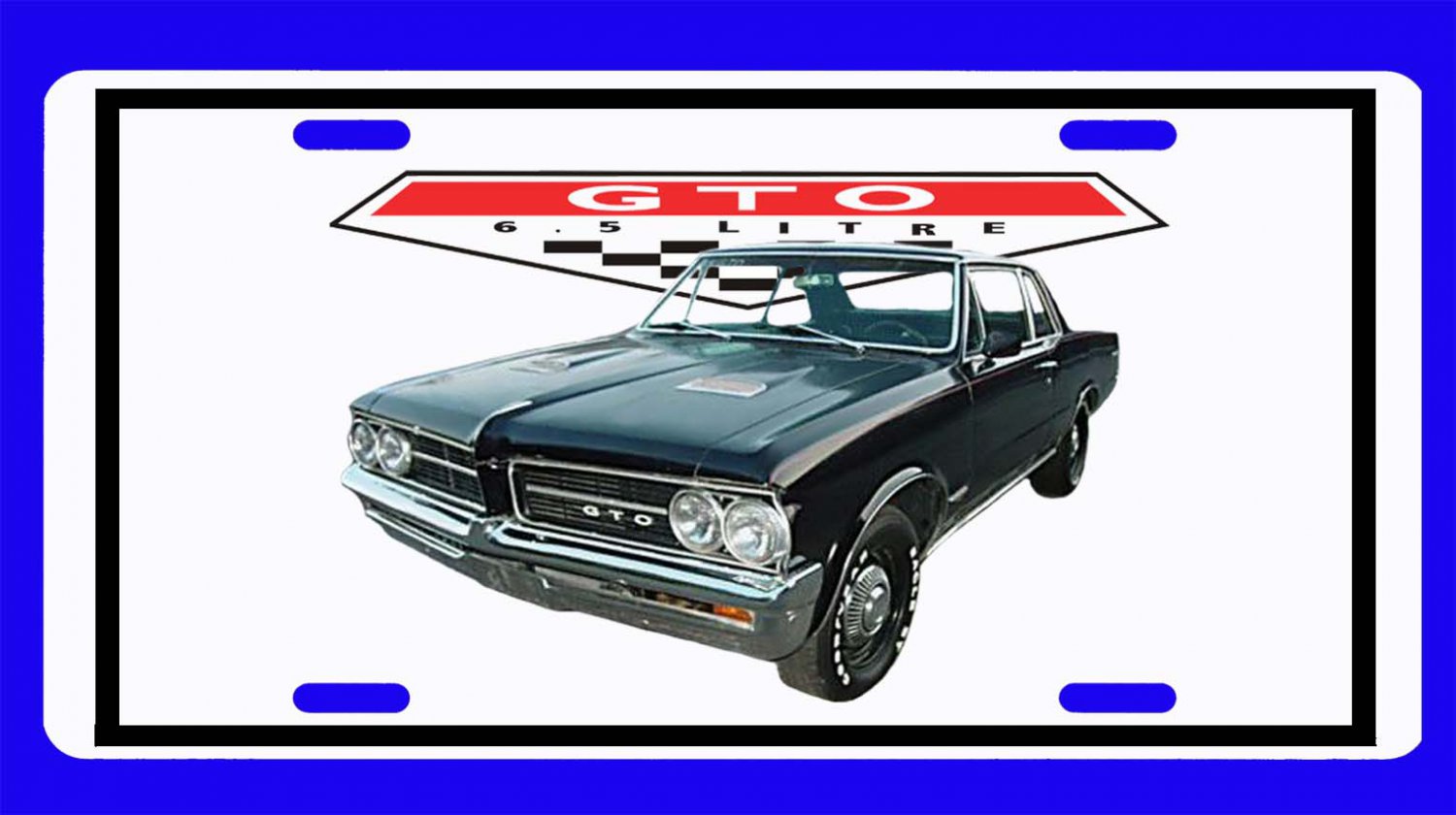 NEW Black 1964 Pontiac GTO License Plate FREE SHIPPING!