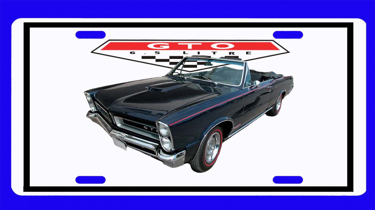 NEW Black 1965 Pontiac GTO Convertible License Plate FREE SHIPPING!