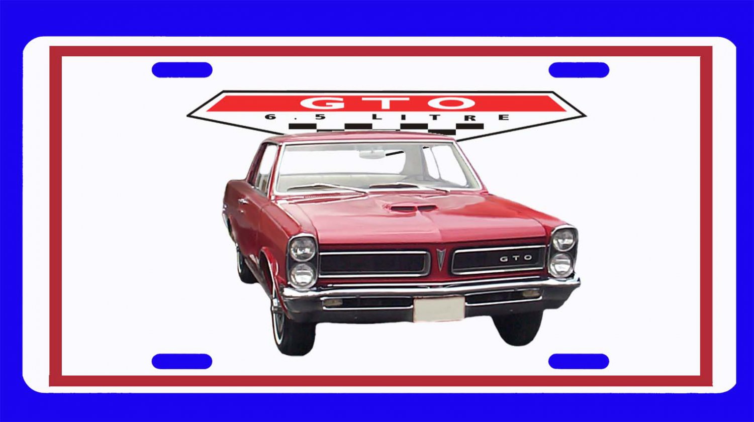 NEW Red 1965 Pontiac GTO License Plate FREE SHIPPING!