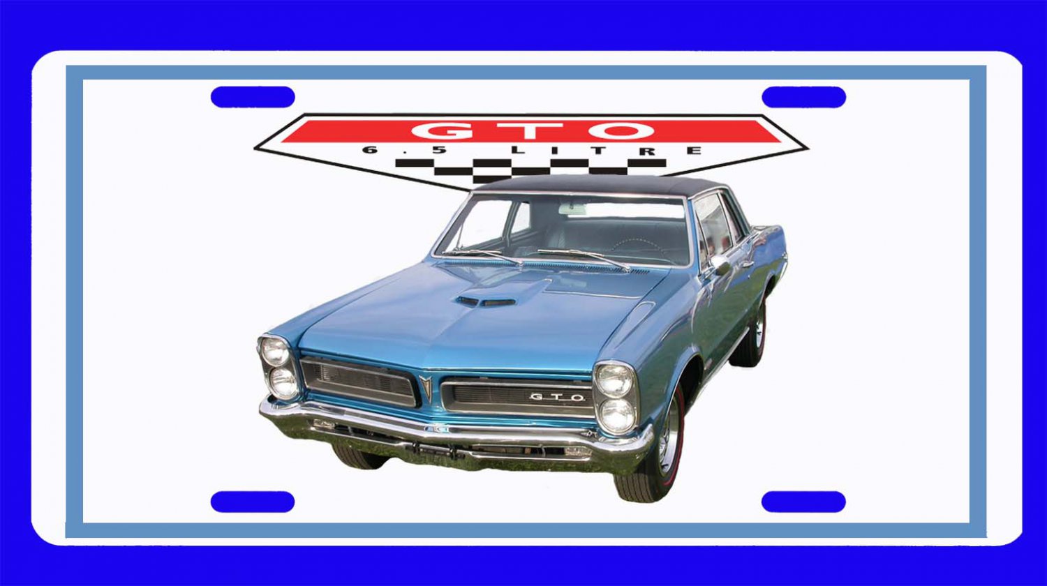 NEW Blue 1965 Pontiac GTO License Plate FREE SHIPPING!