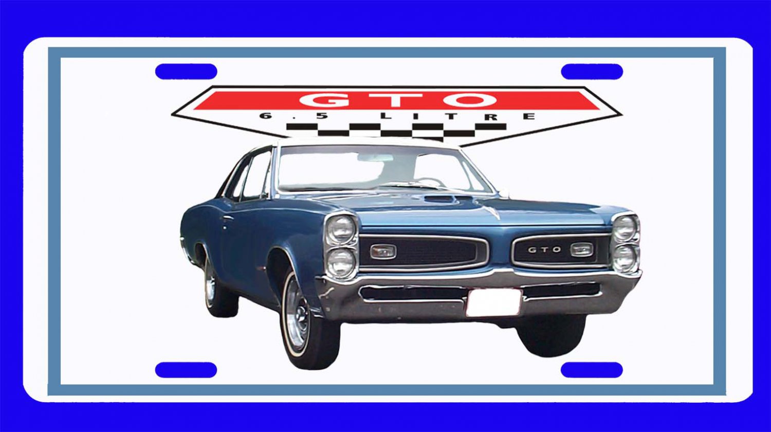 NEW Blue 1966 Pontiac GTO License Plate FREE SHIPPING!
