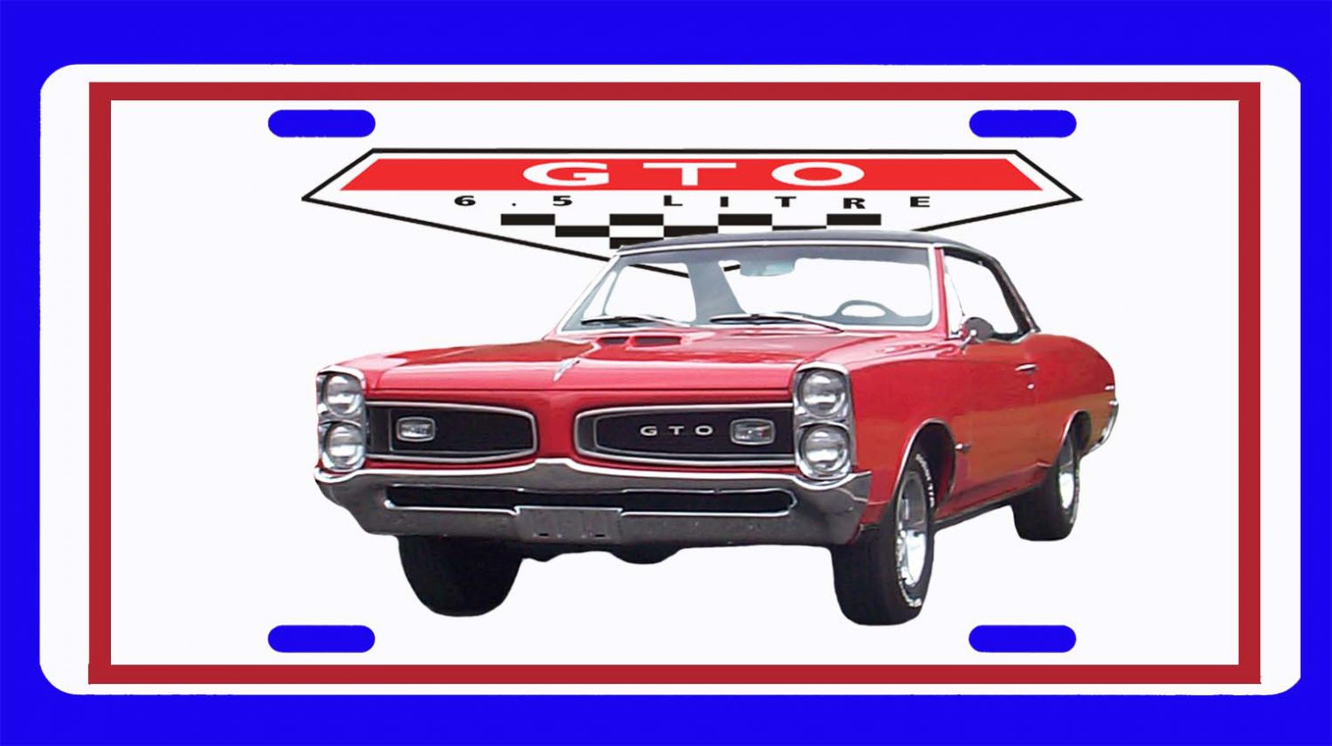NEW Red 1966 Pontiac GTO License Plate FREE SHIPPING!
