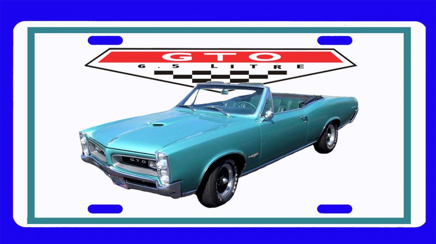 NEW Turquoise 1966 Pontiac GTO License Plate FREE SHIPPING!