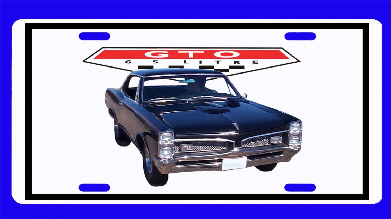 NEW Black 1967 Pontiac GTO License Plate FREE SHIPPING!