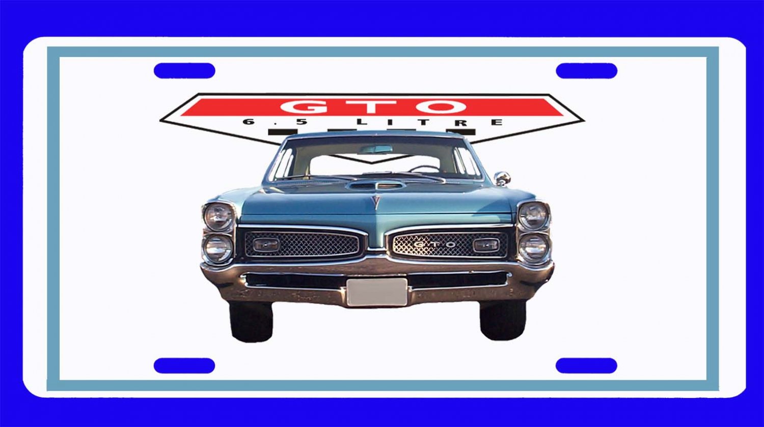 NEW Blue 1967 Pontiac GTO License Plate FREE SHIPPING!