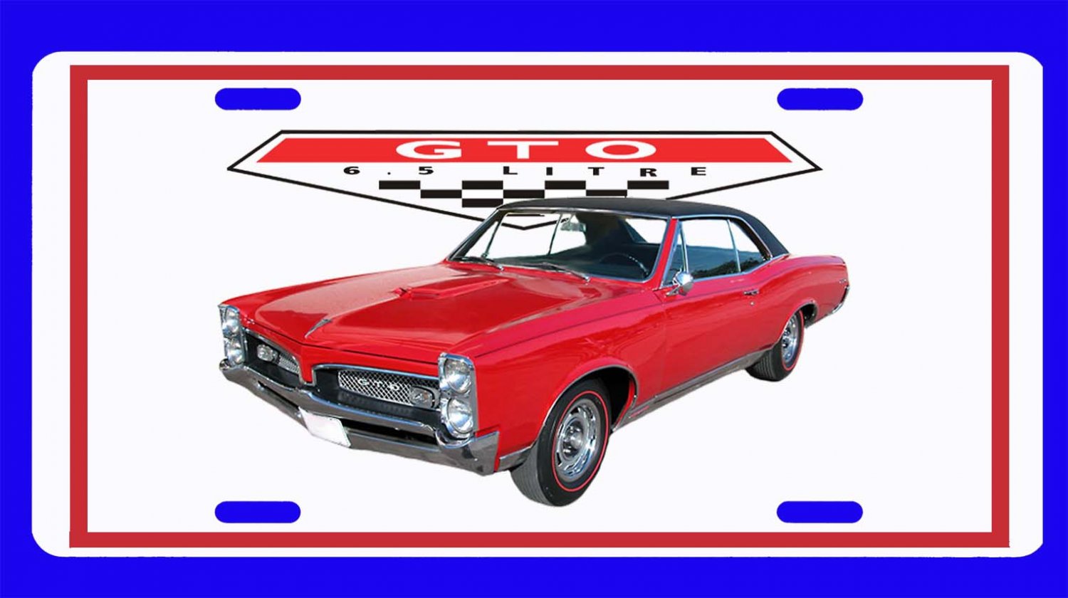 NEW Red 1967 Pontiac GTO License Plate FREE SHIPPING!