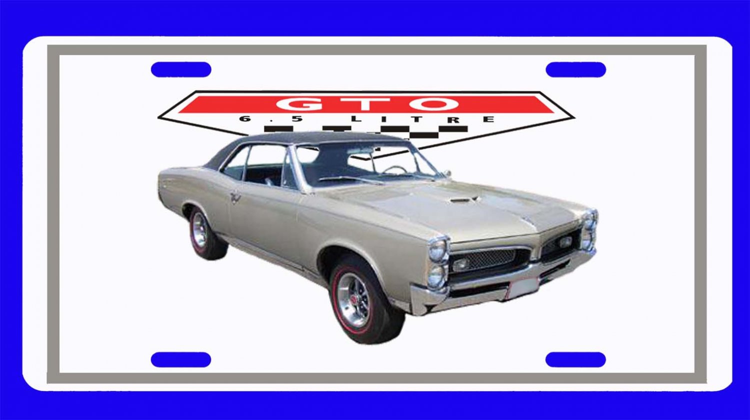 NEW Champagne 1967 Pontiac GTO License Plate FREE SHIPPING!