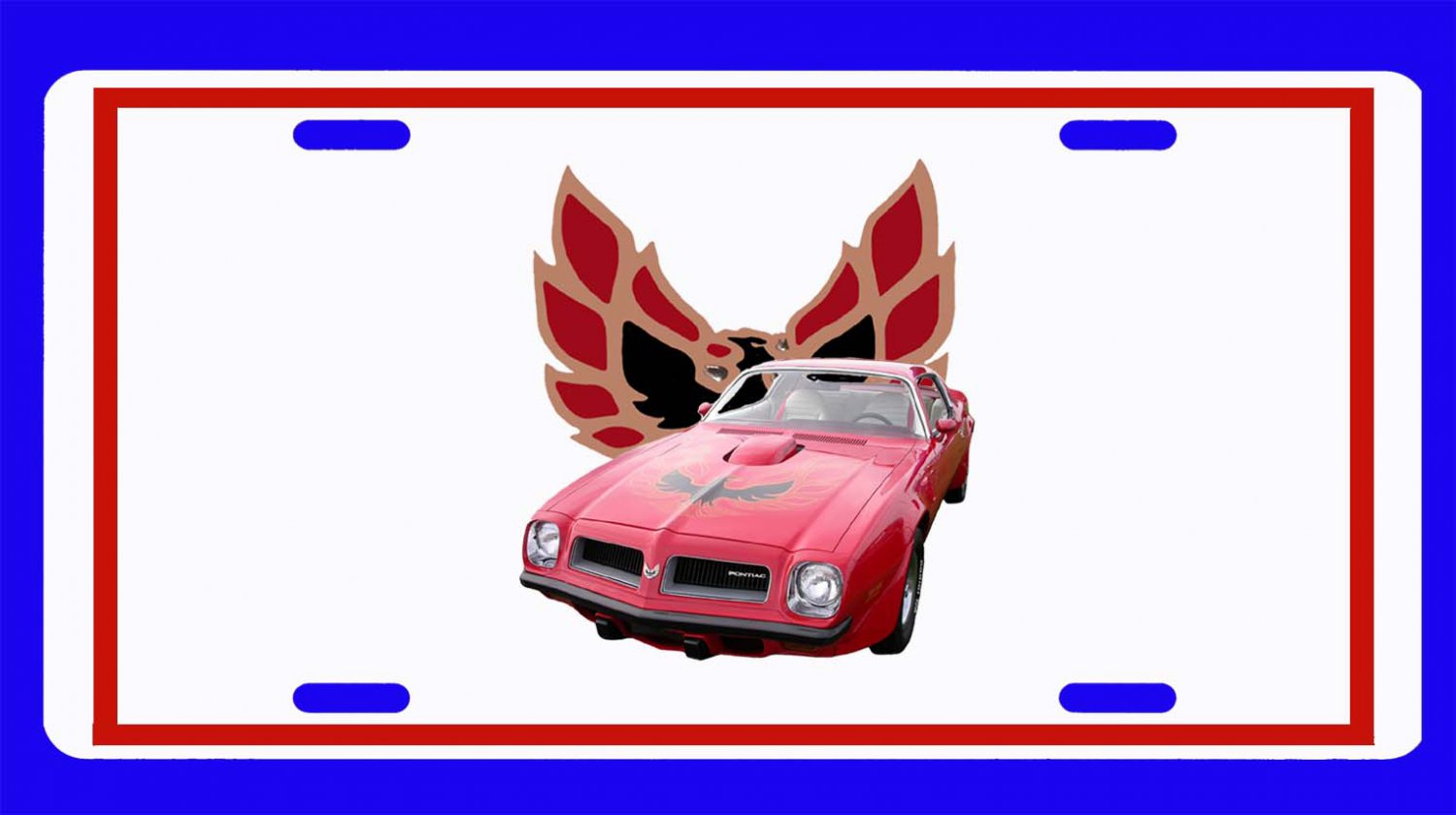 NEW 1974 Red Pontiac Firebird Trans AM License Plate FREE SHIPPING!