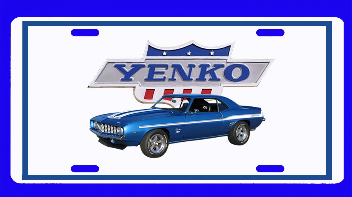 NEW 1969 Blue Chevy Yenko Camaro w/Yenko Logo License Plate FREE SHIPPING!