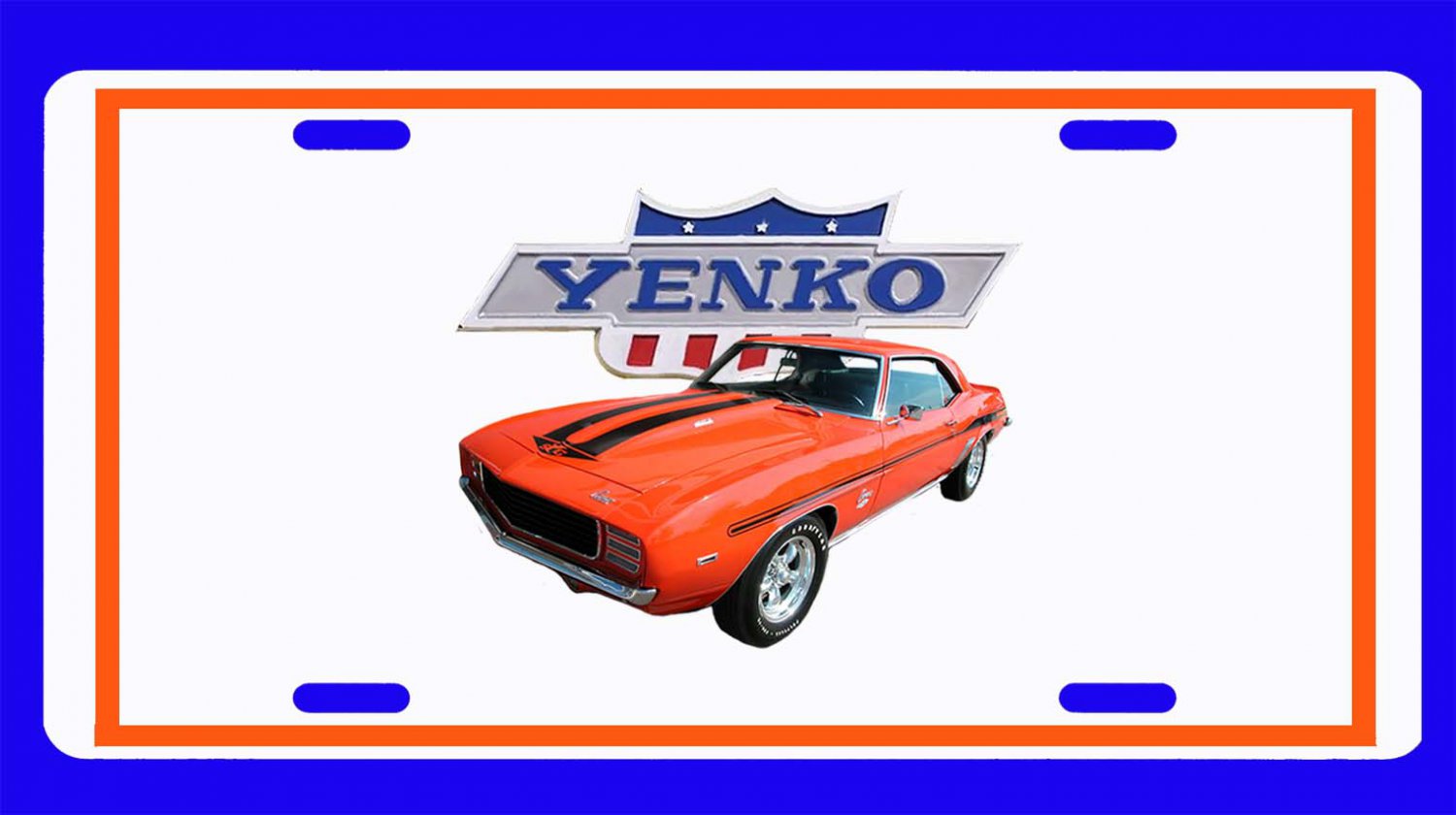NEW 1969 Orange Chevy Yenko Camaro w/Yenko Logo License Plate FREE ...
