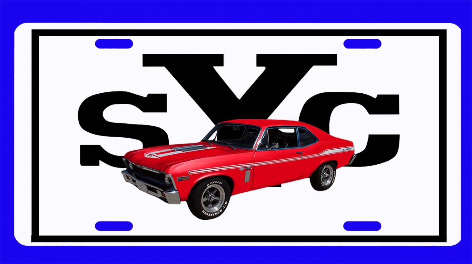 NEW 1969 Red Chevy Yenko Nova w/ YSC Logo License Plate FREE SHIPPING!