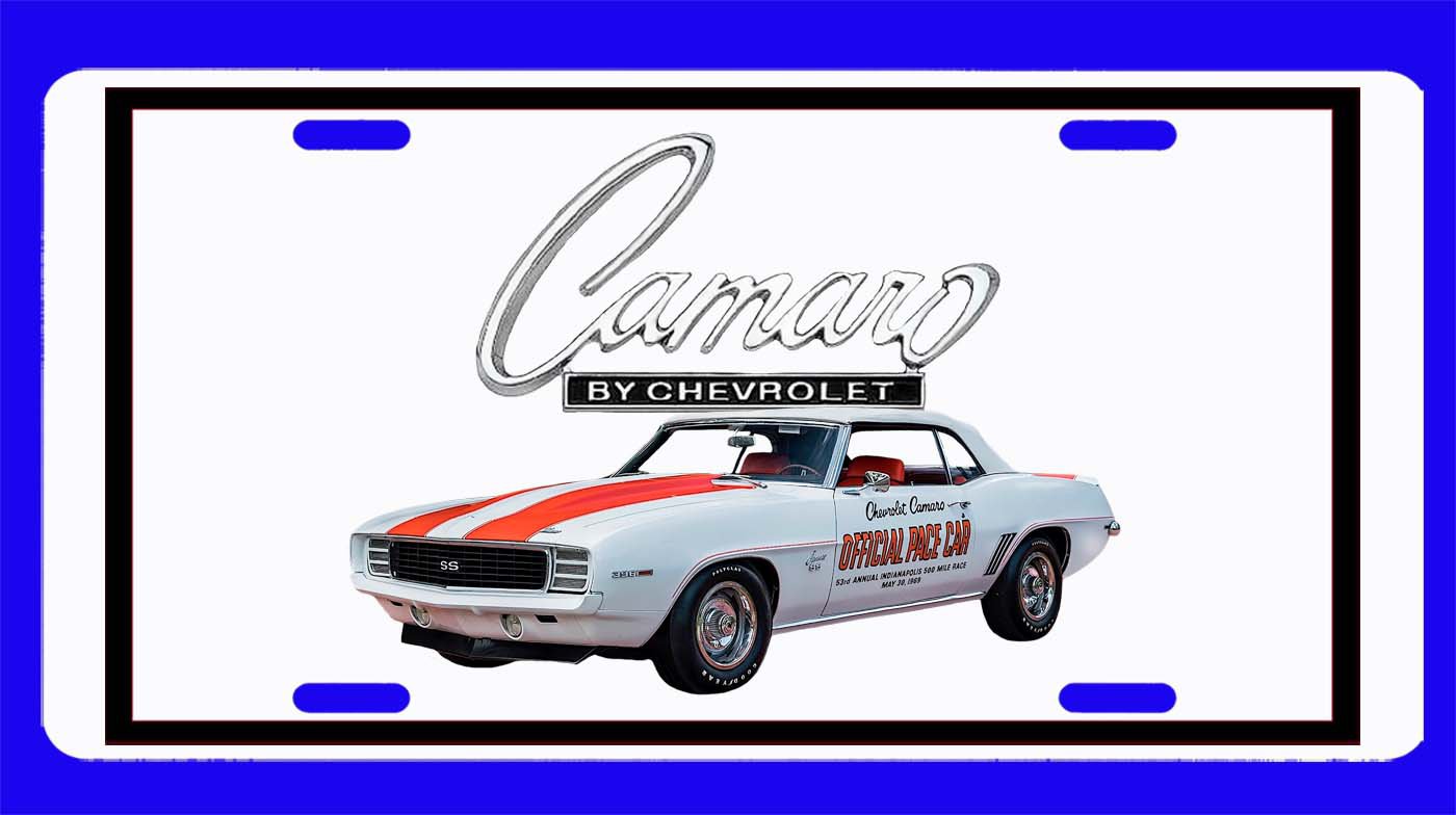 NEW 1969 Chevy Camaro Pace Car License Plate FREE SHIPPING!