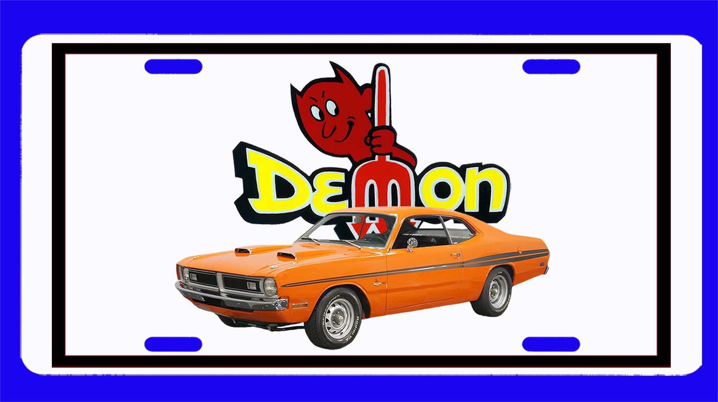 NEW Orange 1970 Dodge Demon License Plate FREE SHIPPING!