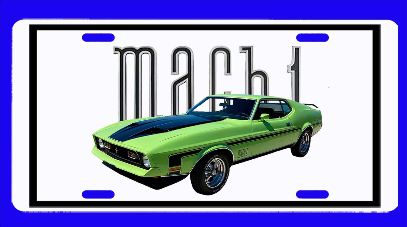 NEW 1971 Ford Mustang Mach 1 License Plate FREE SHIPPING!