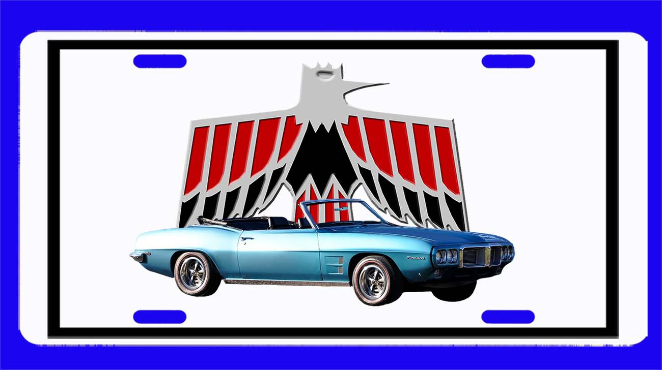 NEW 1969 Blue Pontiac Firebird License Plate FREE SHIPPING!