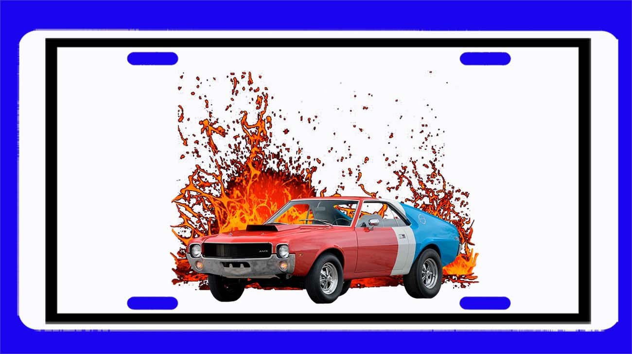 NEW 1969 AMC AMX in our lava series License Plate!! FREE SHIPPING!!