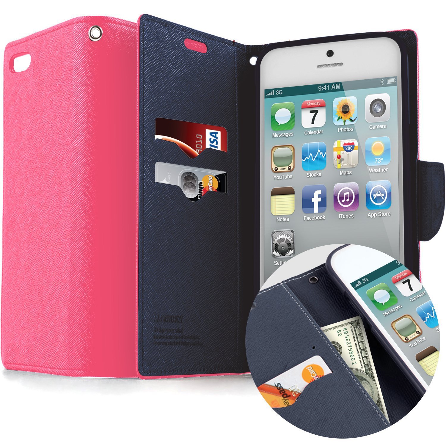 【100% Me】A1310 Mercury Color Contrast Faux Leather Case for iPhone 4/4S ...