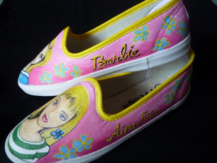 Barbie Hand Painted Shoes (women's slip on)