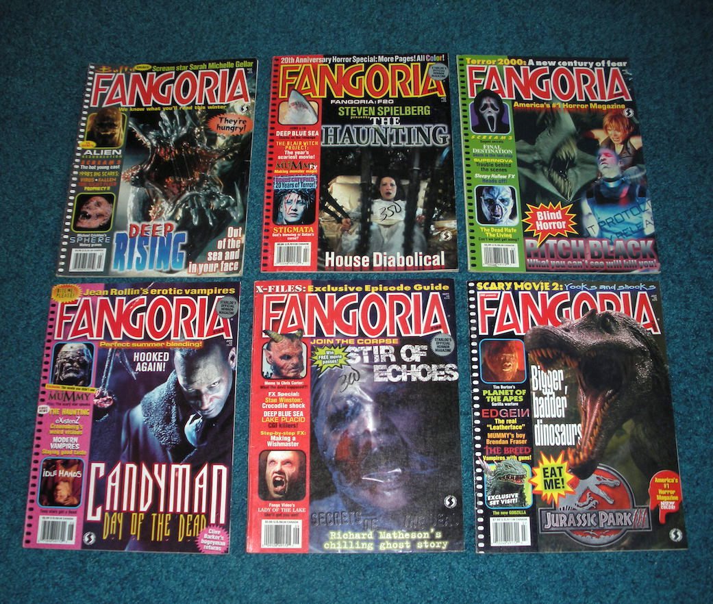 6 Fangoria Horror Magazines by Starlog, Mummy, Candyman, Alien