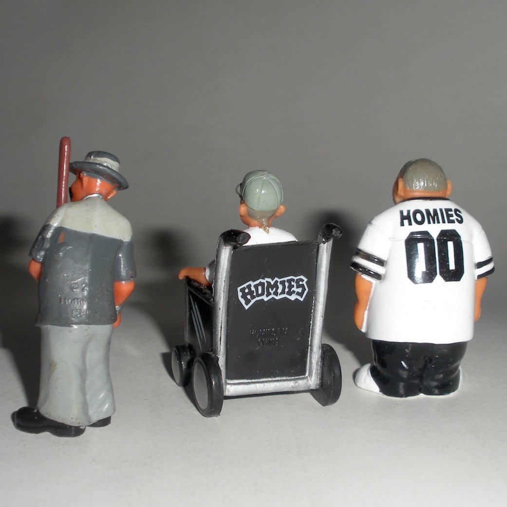 6 Homies Figures Wheel Chair, Clown, Skeleton, Skateboard