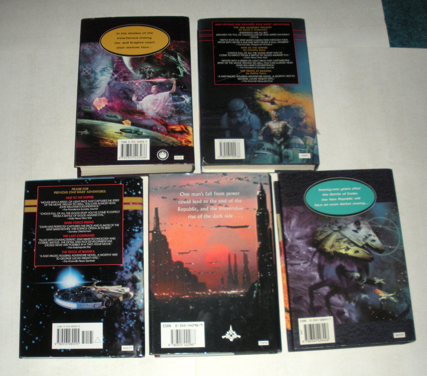 5 Star Wars Books, Vector Prime, Star by Star, Cloak of Deception ...