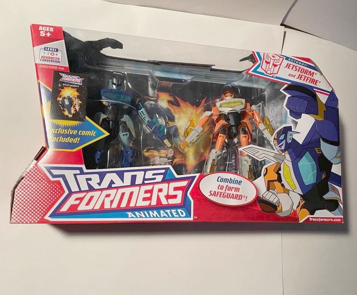 Transformers Animated JetStorm and JetFire combine Safeguard