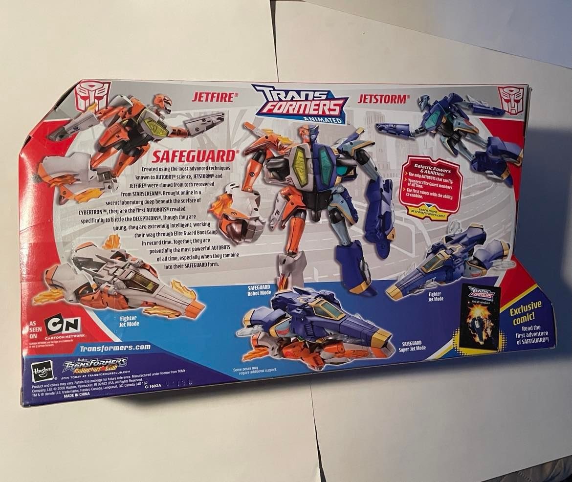 Transformers Animated JetStorm and JetFire combine Safeguard