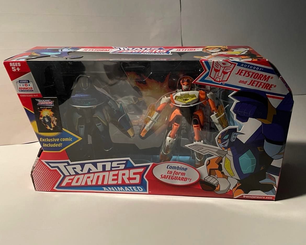 Transformers Animated JetStorm and JetFire combine Safeguard