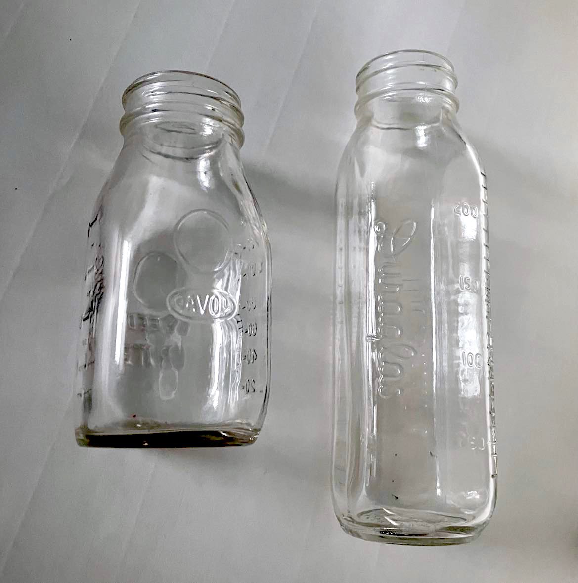Vintage Glass Baby Bottles Feed Rite Davol, Nursmatic DuraGlass