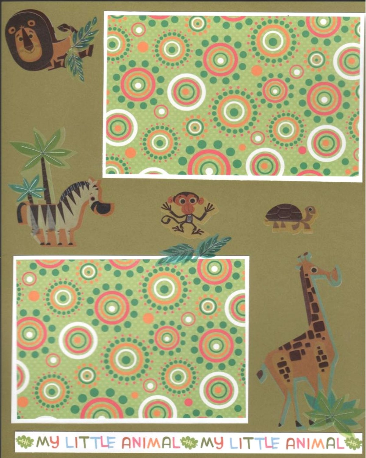 "My Little Animal Zoo"-Premade Scrapbook Page -8 1/2 x 11" Layout