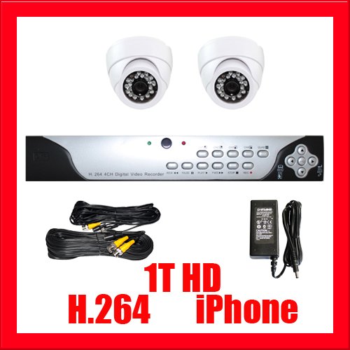 2 Camera H.264 Video CCTV Security Surveillance System