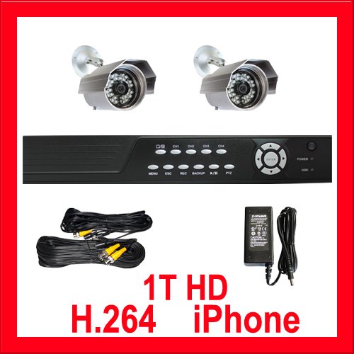 H.264 1TB HDD DVR 2 High Def Camera Outdoor CCTV System