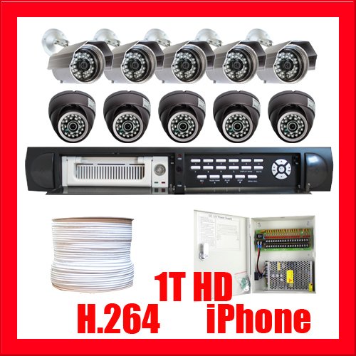 H.264 16 CHANNEL DVR 10 SONY CCD CAMERA VIDEO SYSTEM