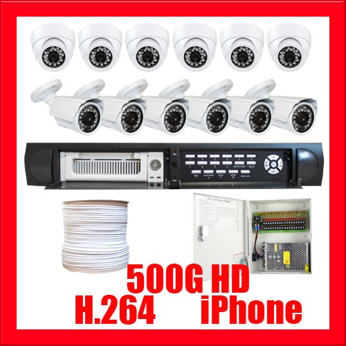 H264 16 CHANNEL DVR 12 COLOR CCD CAMERA VIDEO SYSTEM