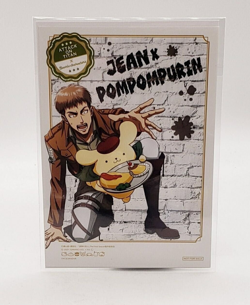 Attack on Titan x Sanrio Jean Kirstein & Pompompurin Postcard