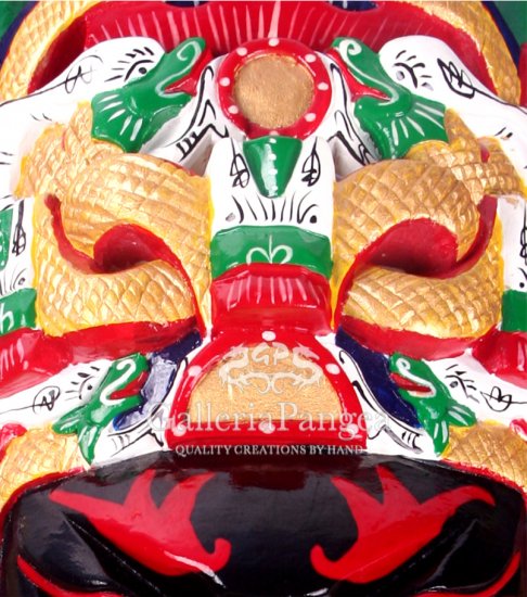 Wooden Nuo Mask, 'Zhang Fei'