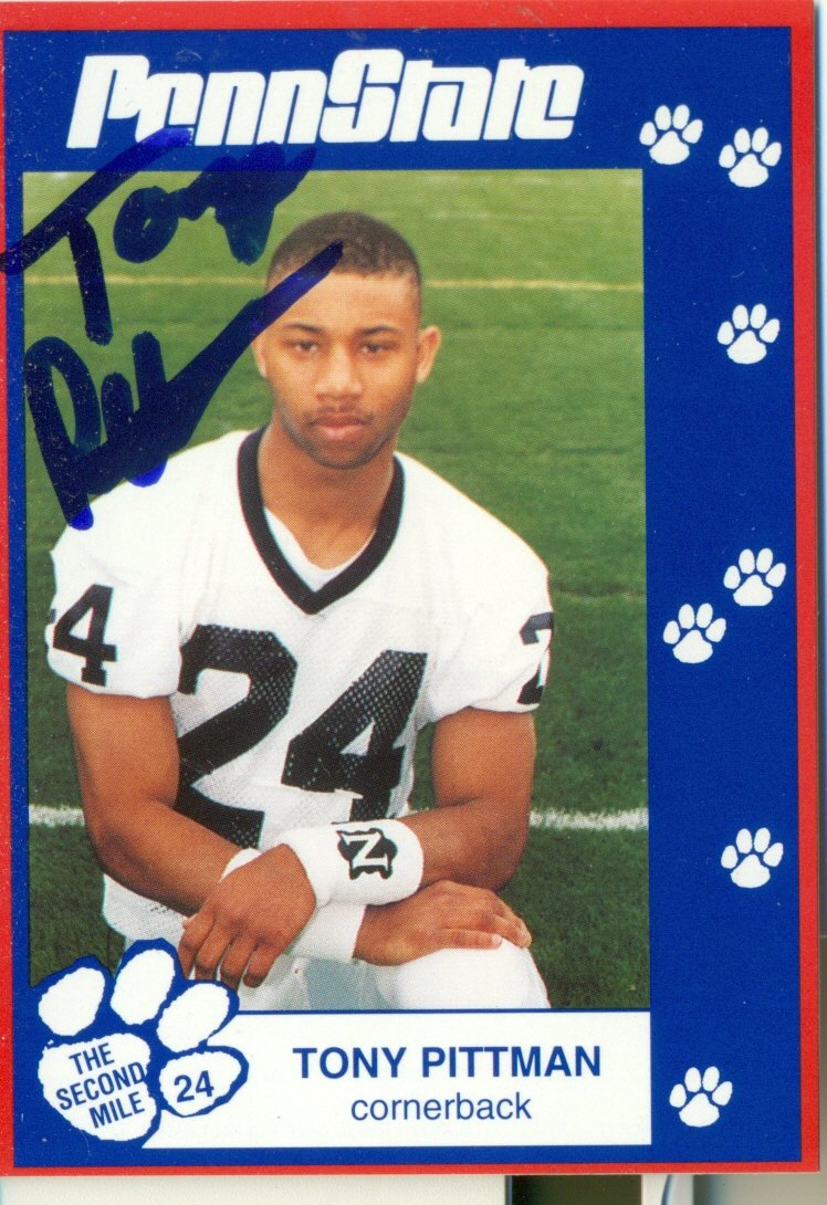 1993 Second Mile Tony Pittman Signed Autographed Penn State Trading Card