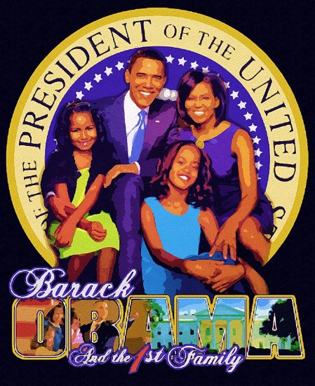 8x10 BARACK OBAMA 1ST FAMILY POSTER COLLECTIBLE RARE ART