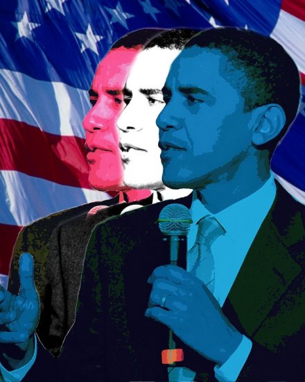 8x10 BARACK OBAMA FLAG POP ART