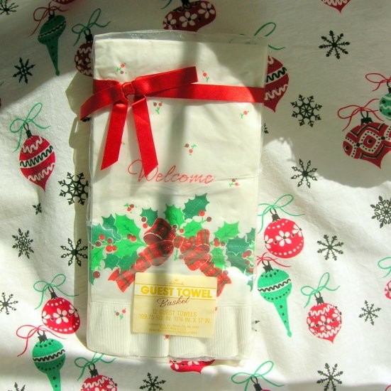 Vintage Christmas Hallmark Paper Guest Towels