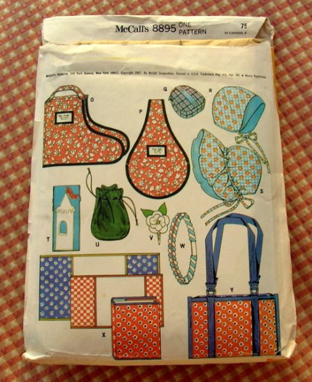 McCall's Vintage Craft Sewing Pattern 8895 25 Bazaar Boutique Items