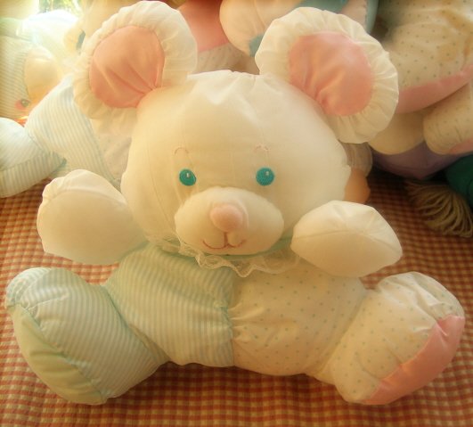 Puffalump Baby Mouse or Bear Fisher Price Plush Rattle Vintage Toy